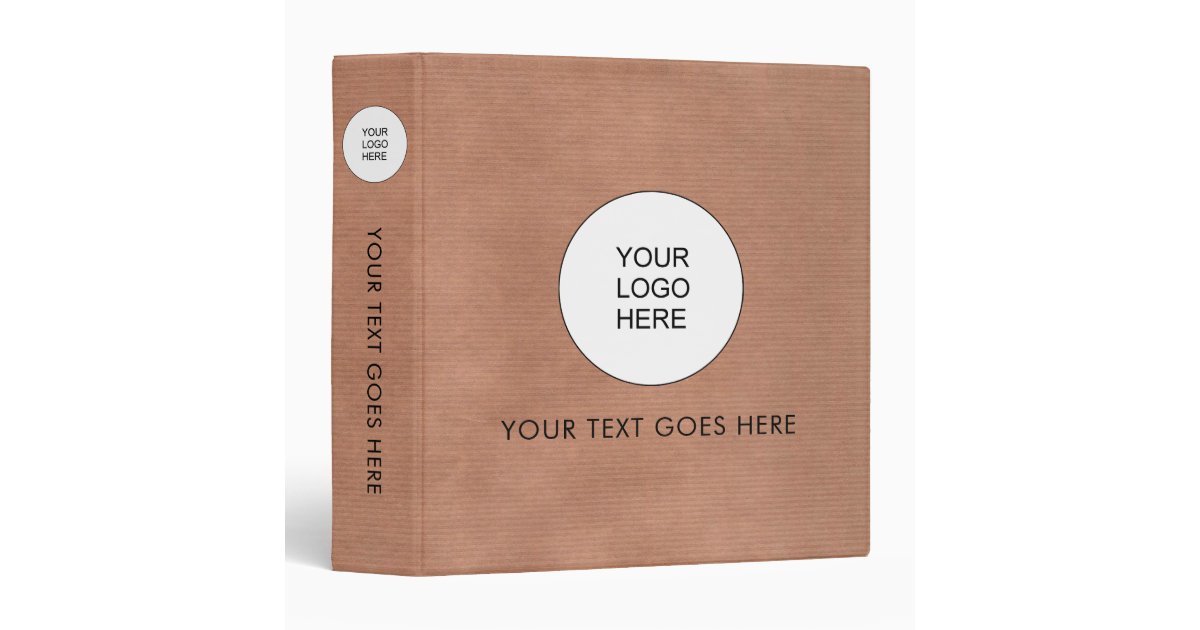 Your Business Logo Text Here Template Rustic Craft 3 Ring Binder | Zazzle