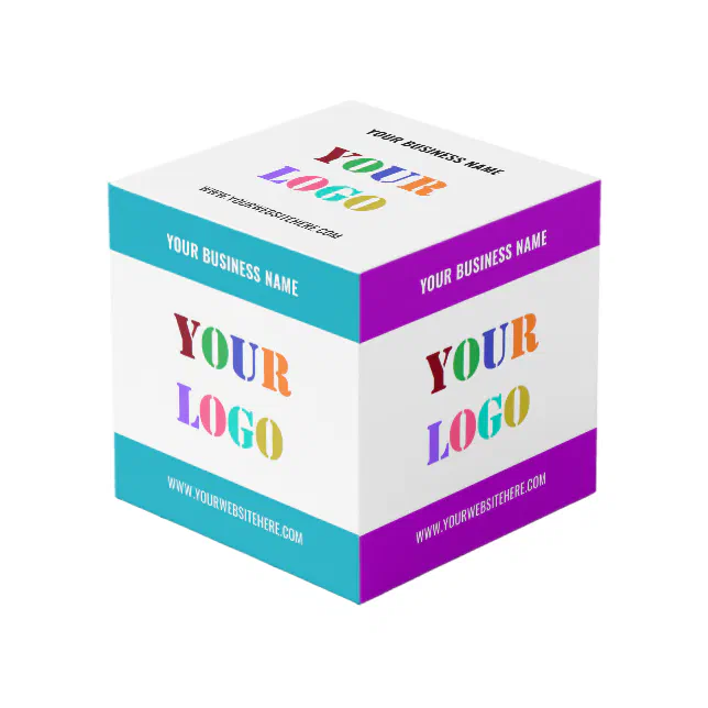 Your Business Logo Text Promotional Cube Template | Zazzle