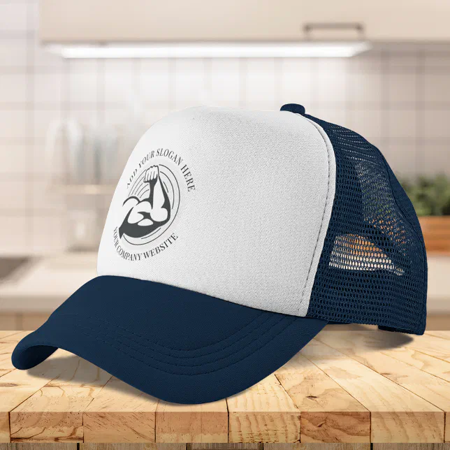 Your Business Logo Work Employee Trucker Hat | Zazzle