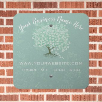 Your Business Name and Logo Here Metal Sign | Zazzle