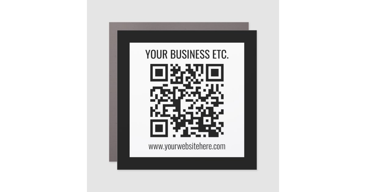 Your Business Name & Editable QR Code Car Magnet | Zazzle