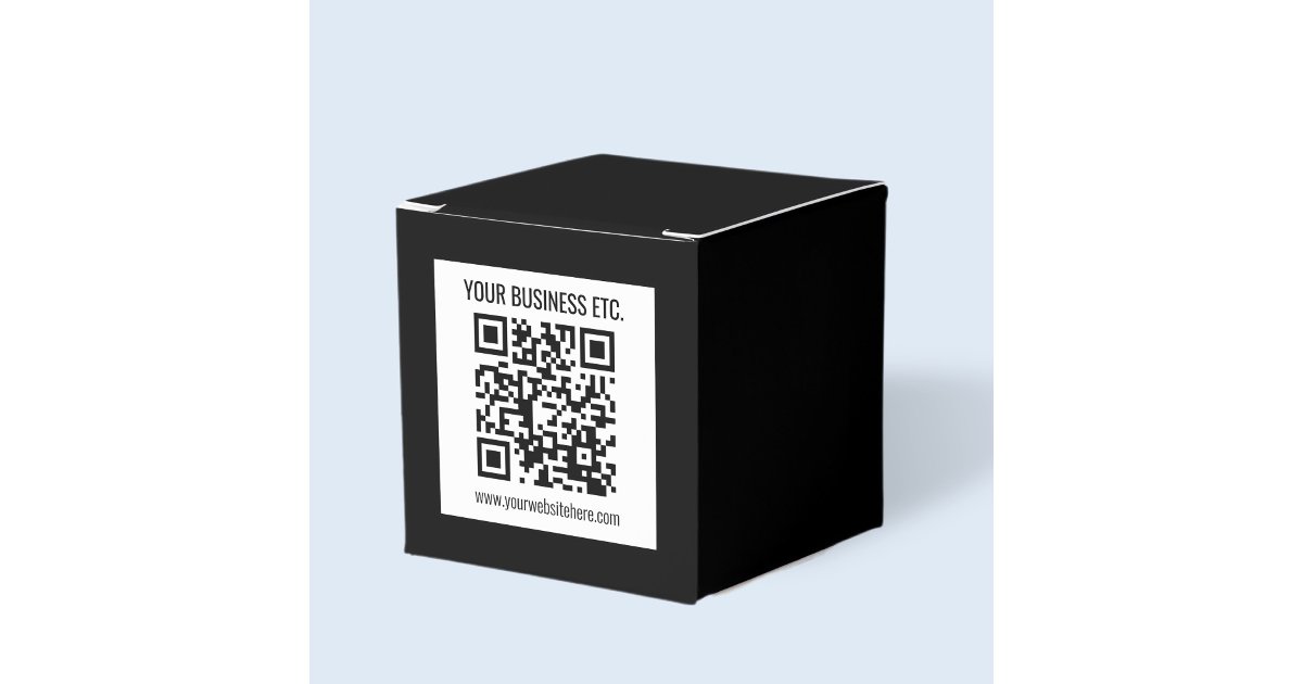 Your Business Name & Editable QR Code Favor Boxes | Zazzle
