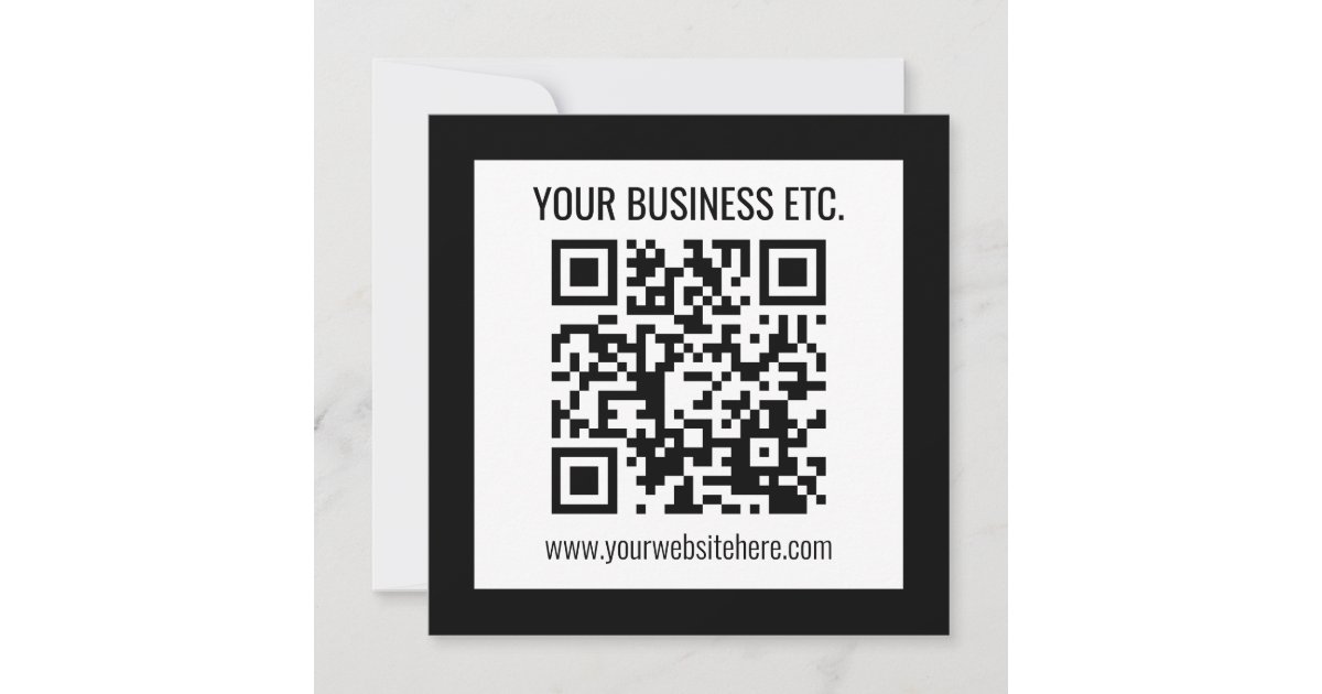 Your Business Name & Editable QR Code Invitation | Zazzle