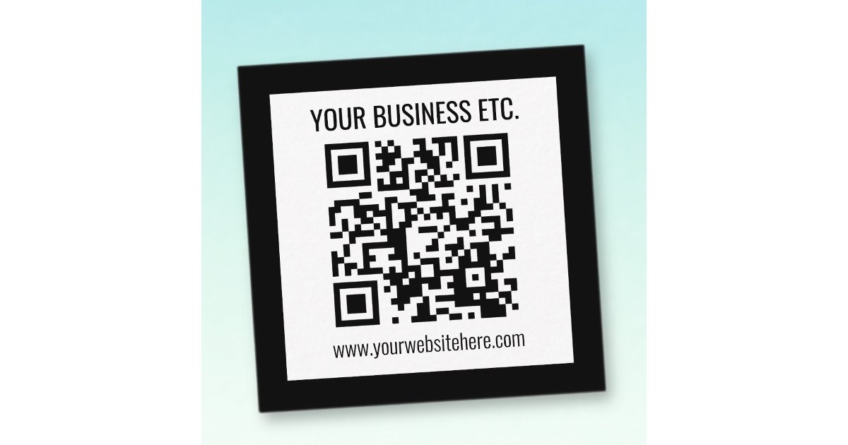 Your Business Name & Editable QR Code Note Card | Zazzle