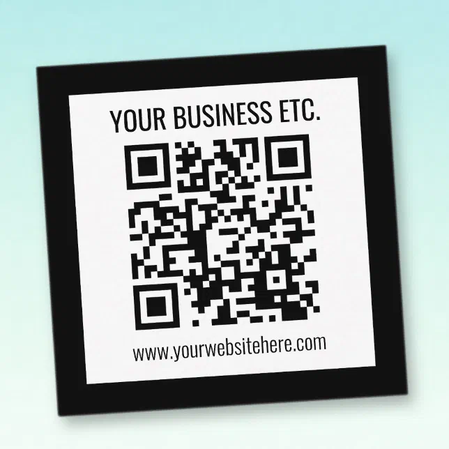 Your Business Name & Editable QR Code Note Card | Zazzle
