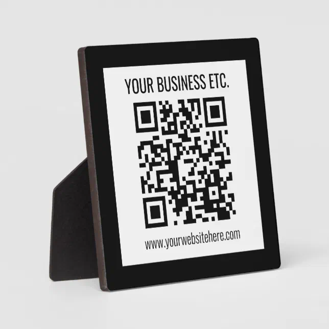 Your Business Name & Editable QR Code Plaque | Zazzle