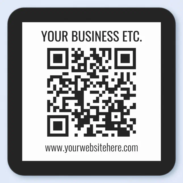 Your Business Name & Editable QR Code Square Paper Coaster | Zazzle