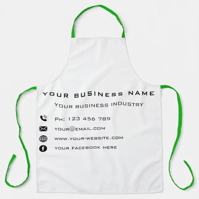 Your Business Name Info Company Apron Template | Zazzle