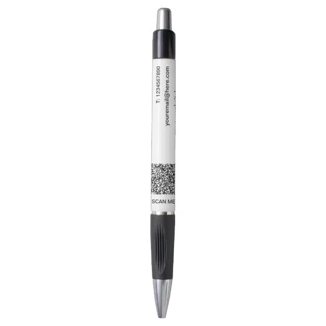 Your Business Name Text QR Code Promotional Pen | Zazzle