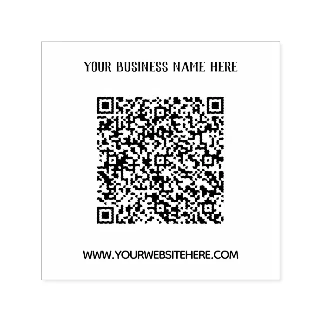 Your Business Name Website QR Code Stamp Template | Zazzle