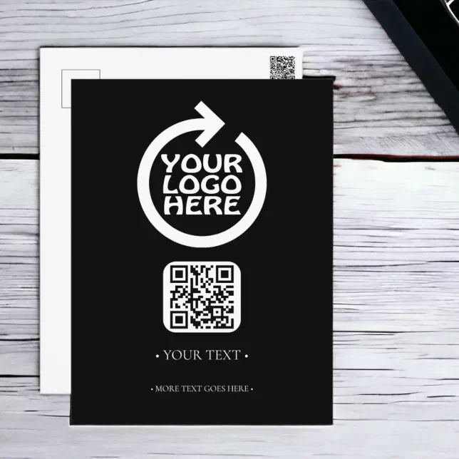 Your Business QR Code and Logo Postcard | Zazzle