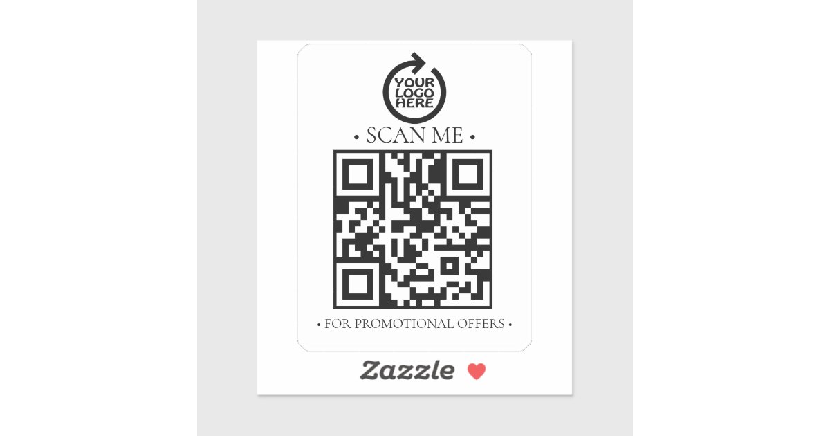 Your Business QR Code and Logo Sticker | Zazzle