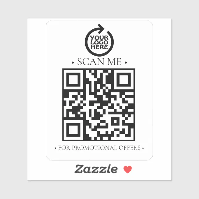 Your Business QR Code and Logo Sticker | Zazzle