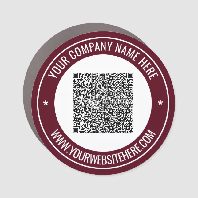 Your Business QR Code and Text Car Magnet Template | Zazzle