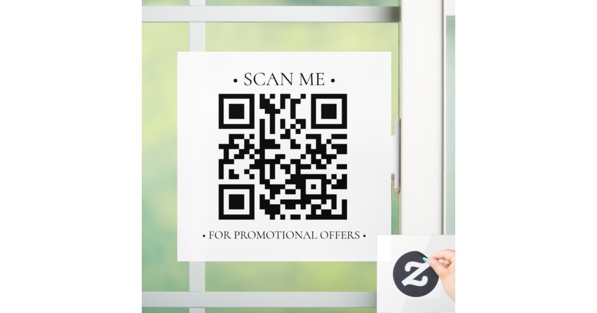 Your Business Qr Code Window Cling Zazzle