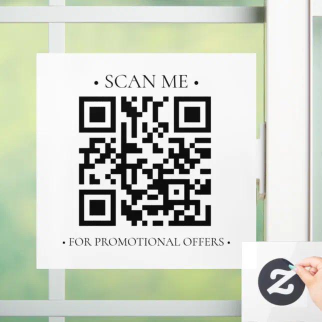 Your Business QR Code Window Cling | Zazzle