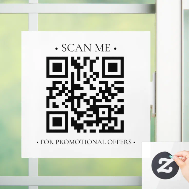 Your Business QR Code Window Cling | Zazzle