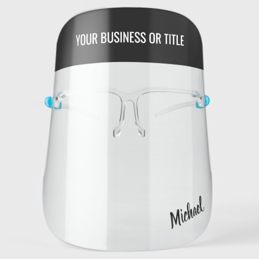 Your Business Title and Employee Name Face Shield | Zazzle