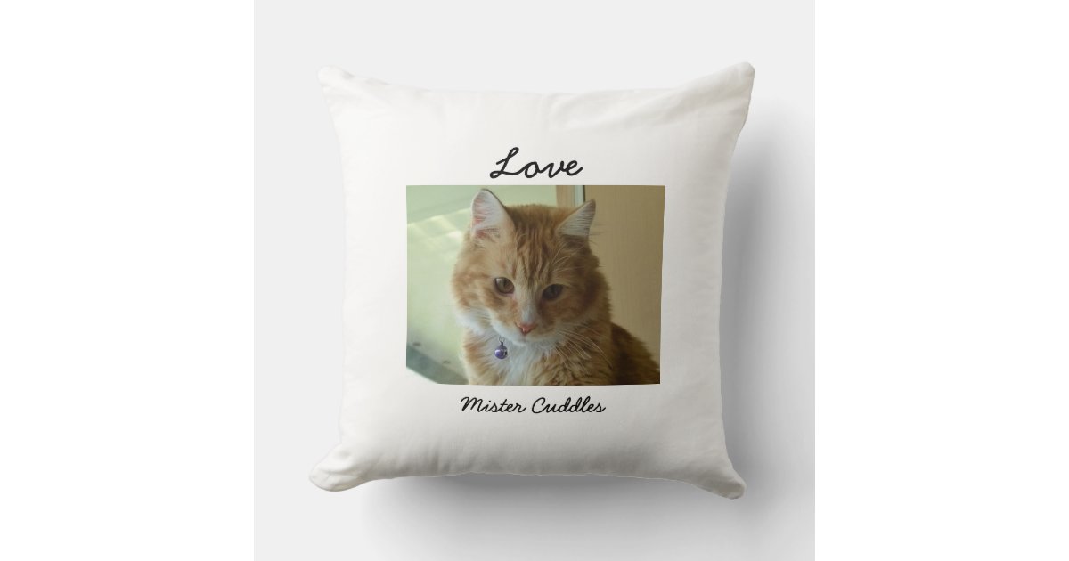 Your Cat Photo Personalized Pillow | Zazzle