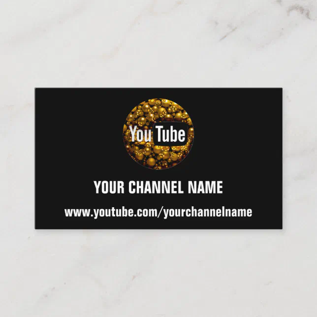 YOUR CHANNEL NAME YOUTUBER SUSCRIBE GOLDEN BUSINESS CARD | Zazzle