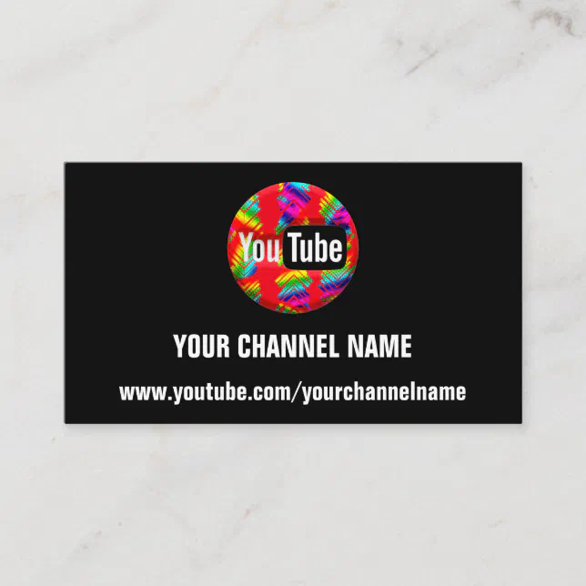 YOUR CHANNEL NAME YOUTUBER SUSCRIBE RAINBOW BUSINESS CARD | Zazzle