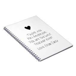 Your Child's Message Handwriting Teacher Gift Notebook | Zazzle