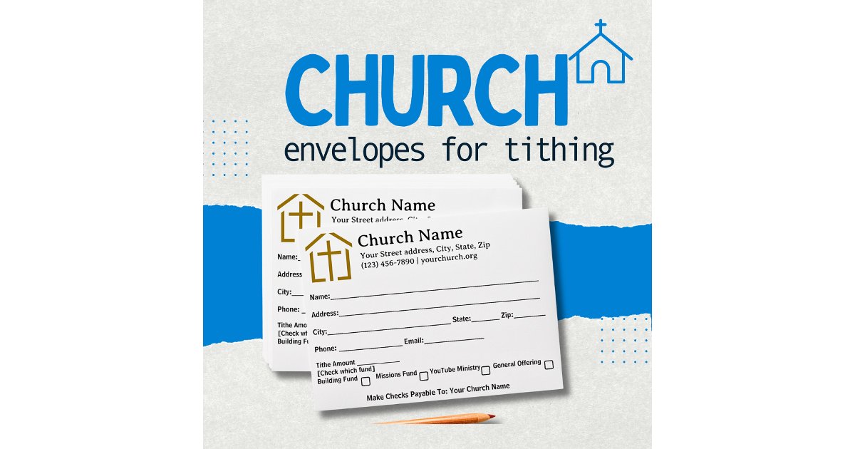 Your Church Tithes Offering Template Envelope | Zazzle