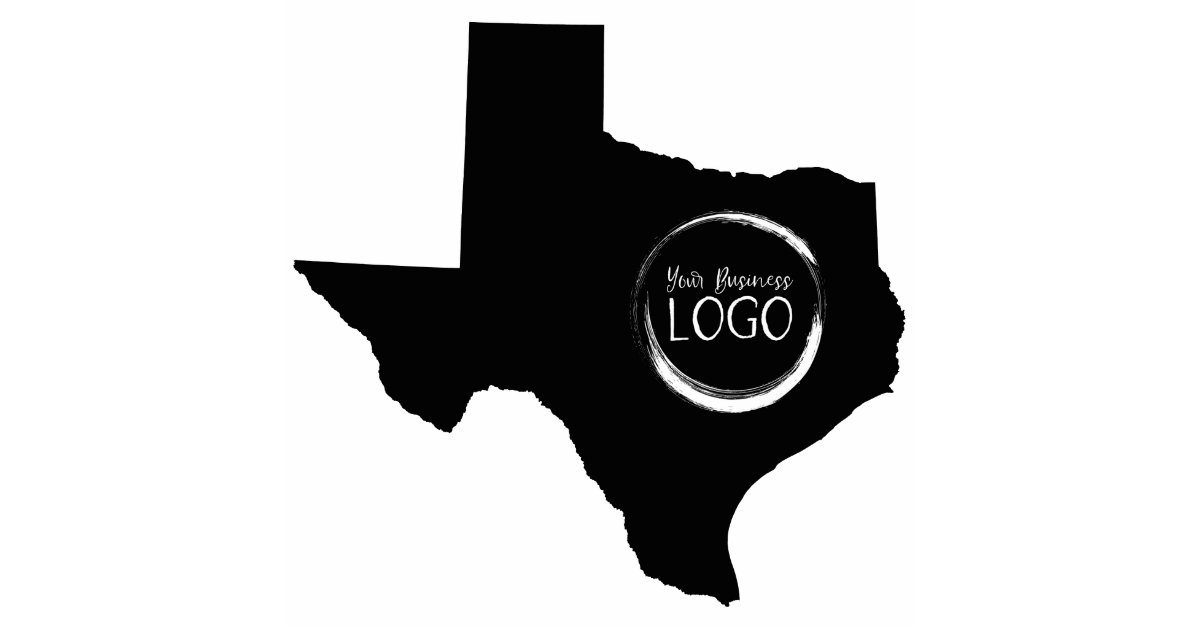 Your Color Texas Shape with Logo Image Cutout | Zazzle