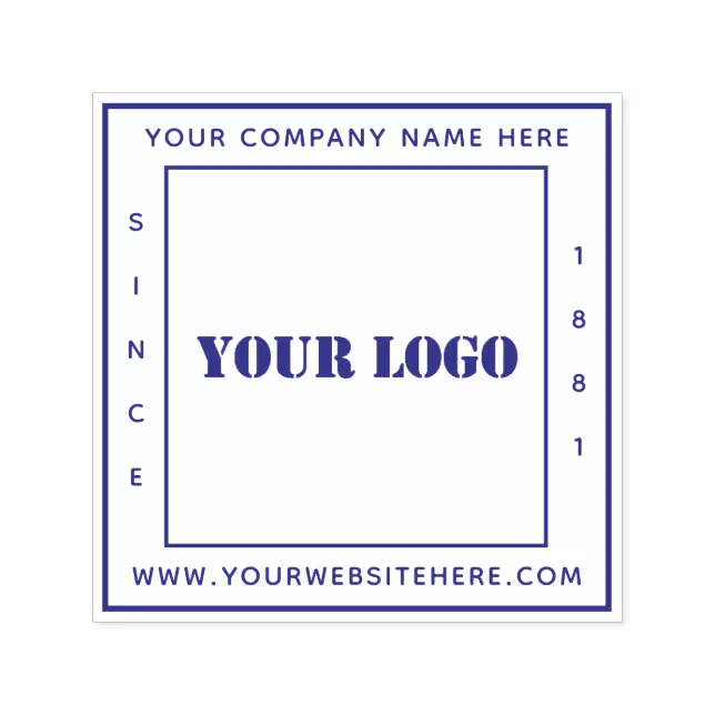 Your Company Business Logo Personalized Square Self-inking Stamp | Zazzle