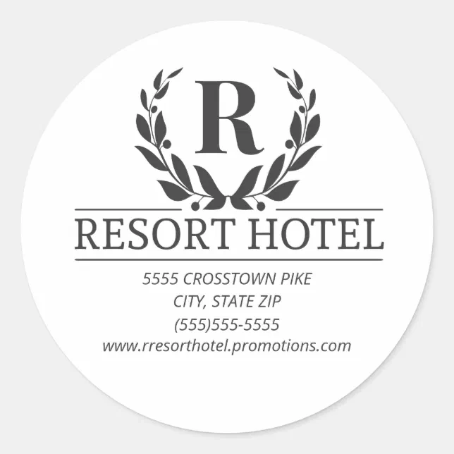 Your Company Logo Address Classic Round Sticker | Zazzle