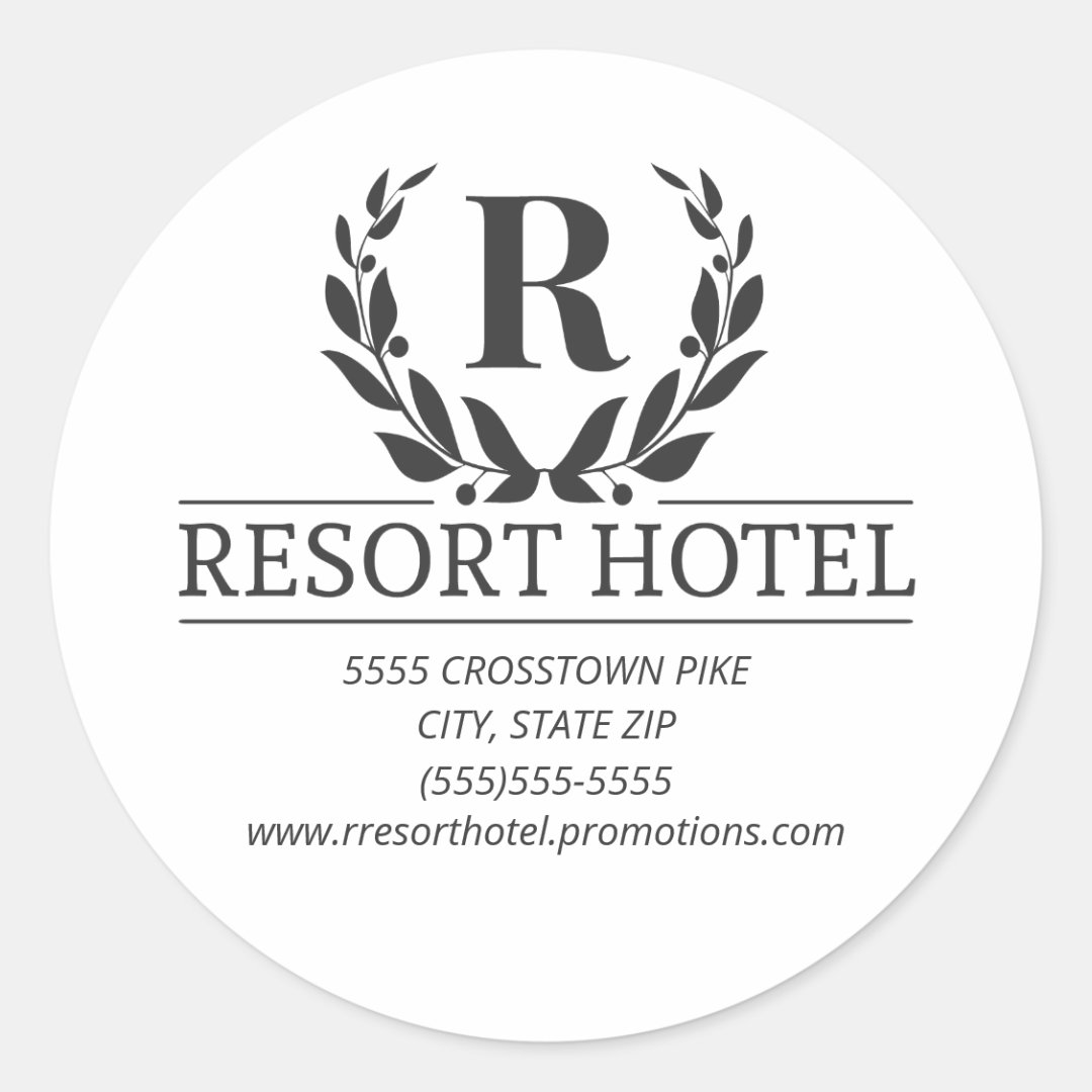 Your Company Logo Address Classic Round Sticker | Zazzle