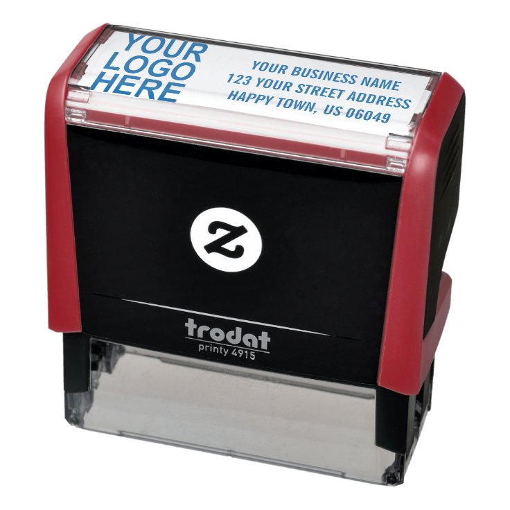 Your Company Logo Address Self-inking Stamp | Zazzle