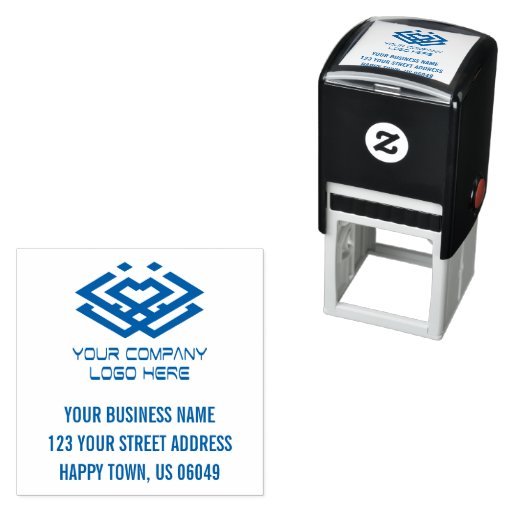 Your Company Logo Address Self-inking Stamp | Zazzle