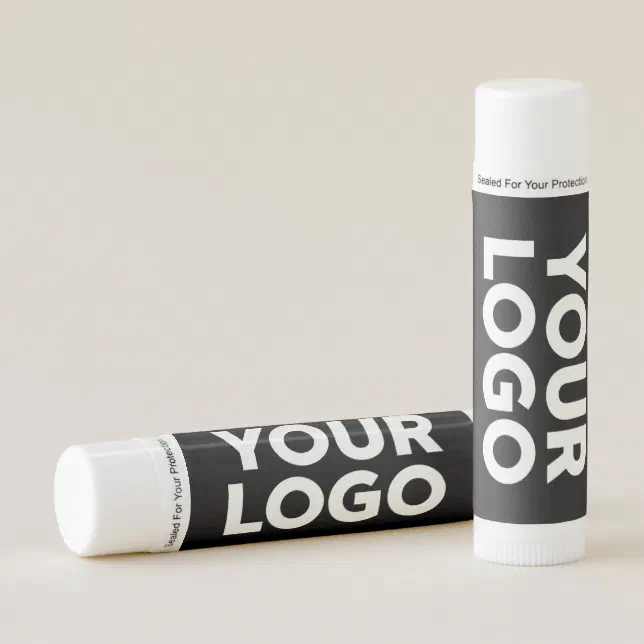 Your Company Logo and Business Website on Black Lip Balm | Zazzle