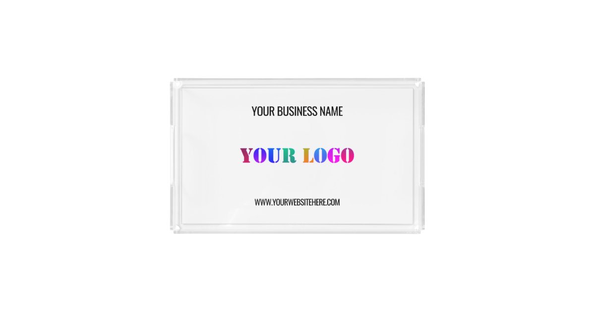 Your Company Logo and Custom Text Acrylic Tray | Zazzle
