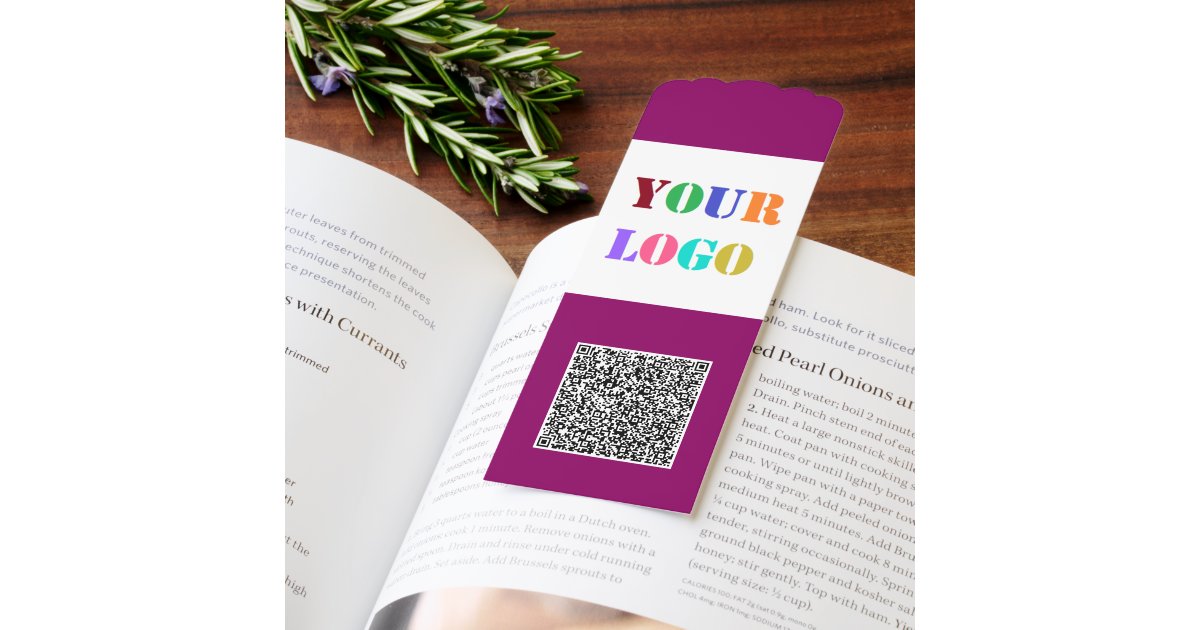 Your Company Logo and QR Code Bookmarks Template | Zazzle