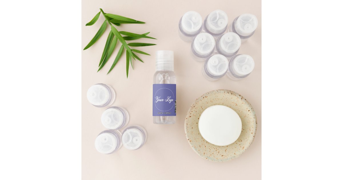 Your Company Logo And QR Code Periwinkle Hand Sanitizer | Zazzle