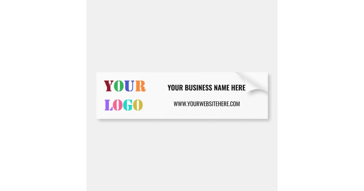Your Company Logo and Text Business Bumper Sticker | Zazzle