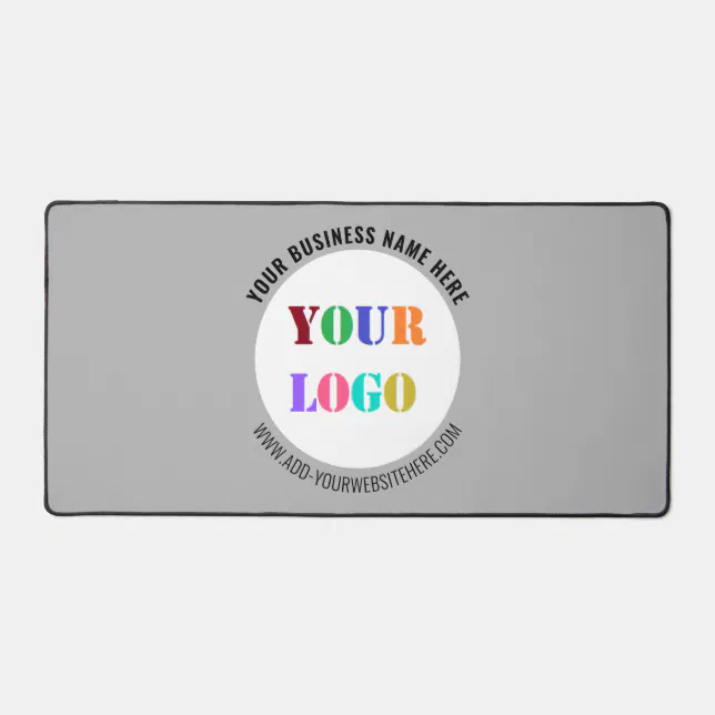 Your Company Logo Custom Text Business Desk Mat | Zazzle