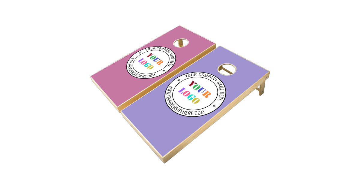 Your Company Logo Custom Text Cornhole Set Example | Zazzle