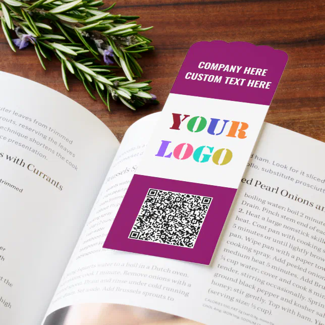 Your Company Logo Custom Text QR Code Bookmarks | Zazzle