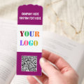 Your Company Logo Custom Text QR Code Bookmarks | Zazzle