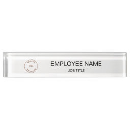 Your Company Logo Employee Name Job Title Desk Name Plate | Zazzle