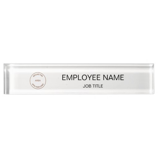 Your Company Logo Employee Name Job Title Desk Name Plate | Zazzle