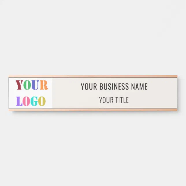 Your Company Logo Name Business Door Sign Template | Zazzle