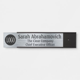 Your Company Logo Office Door Sign Long Name | Zazzle