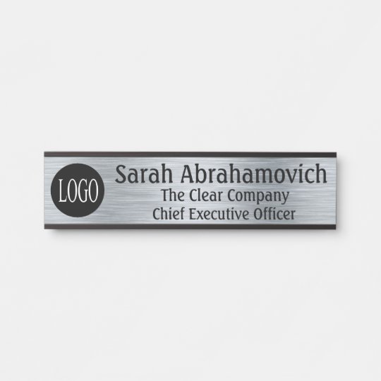 Your Company Logo Office Door Sign Long Name | Zazzle.com