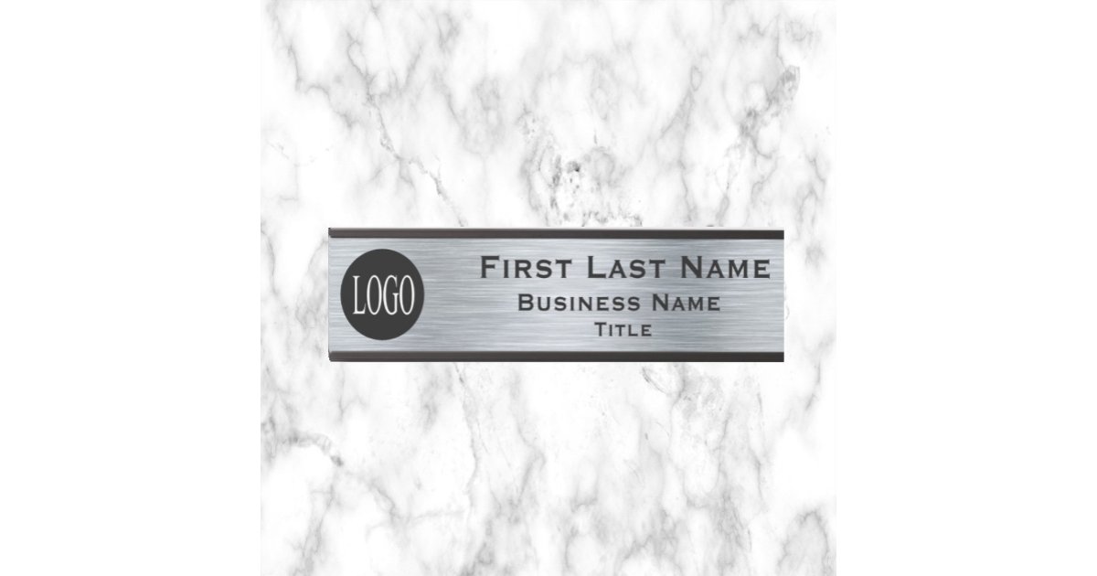 Your Company Logo Office Door Sign Metallic Look | Zazzle