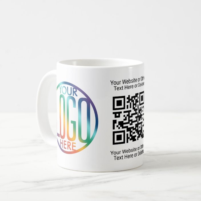 Your Company Logo & QR Code Corporate Promotional Coffee Mug | Zazzle.com