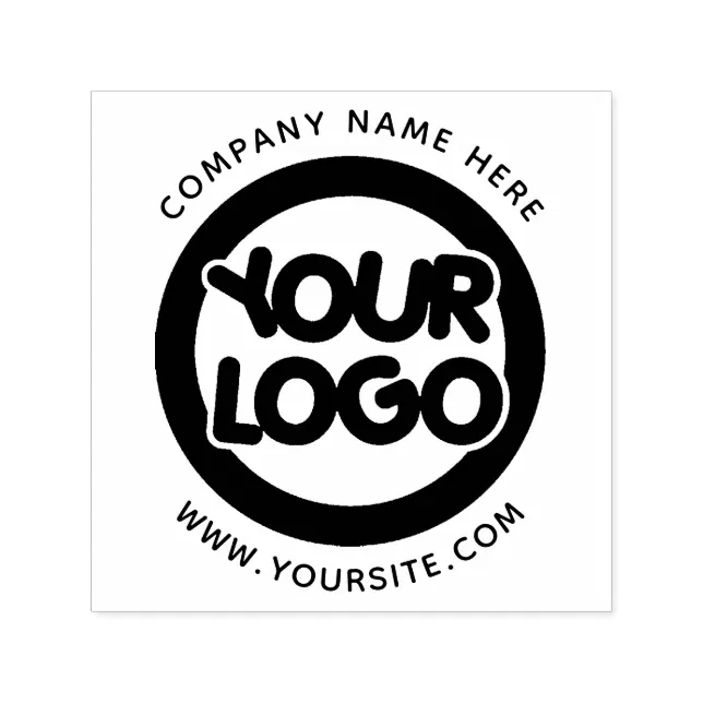 Your Company Logo Round Custom Self-inking Stamp | Zazzle